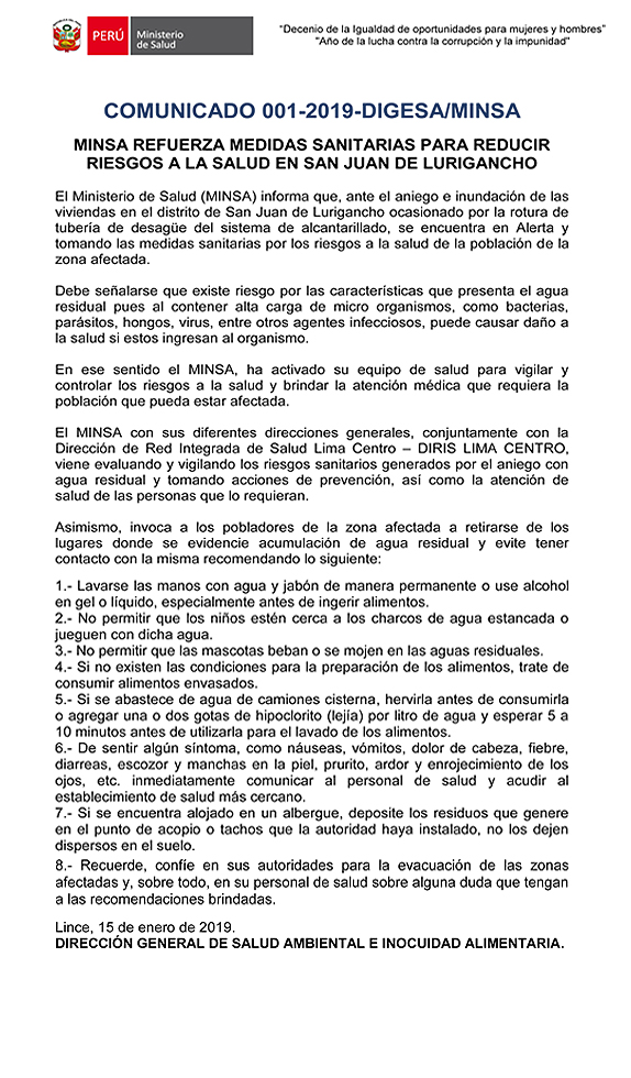 Inicio | Dirección General de Salud Ambiental Inicio | Dirección General de Salud Ambiental